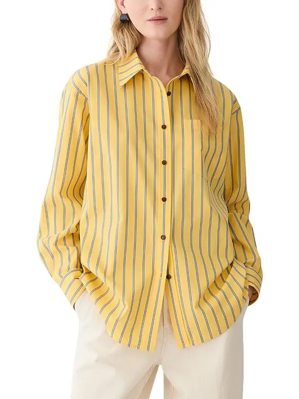 Lafayette 148 New York Oversized Striped Shirt - Daisy Multi