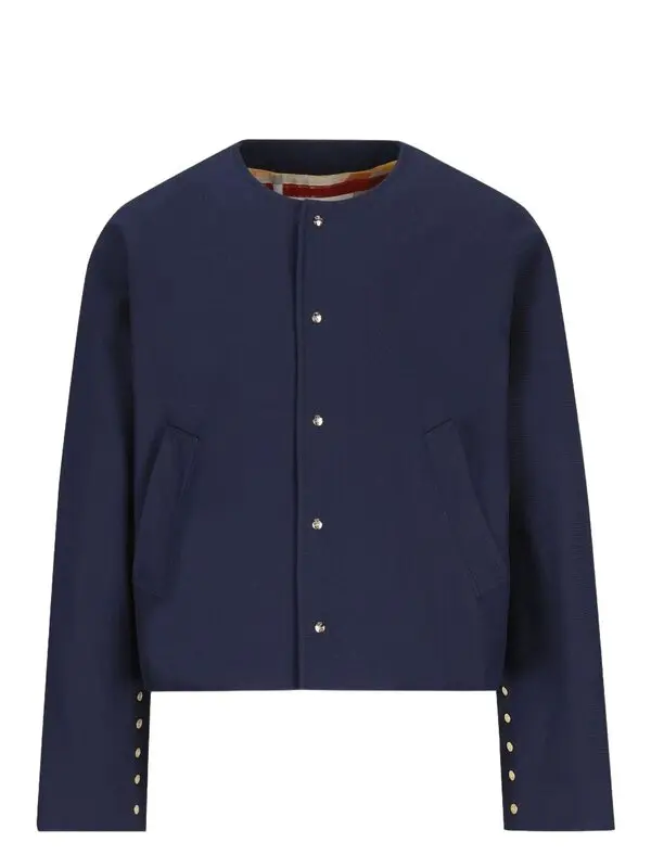 Celine Cotton Jacket With Ribbed Hem - Multicolor