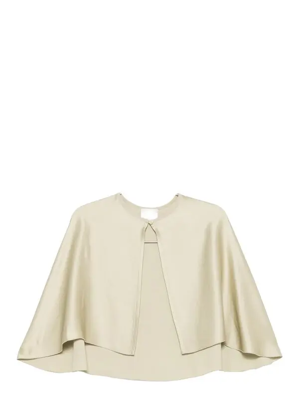 FORTE_FORTE Satin Cape Shirt - Multicolor