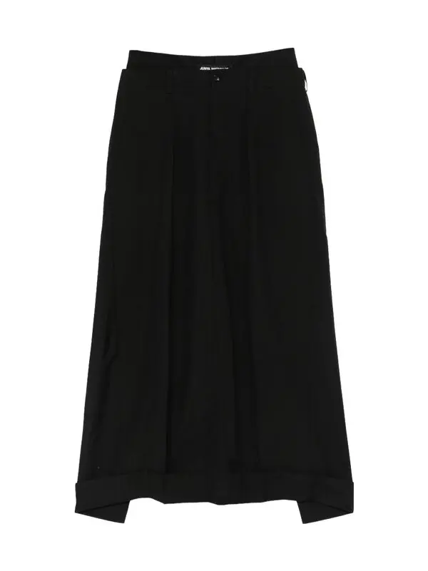 Junya Watanabe Pleated Skirt With Back Vent And Cuffed Hem - Multicolor