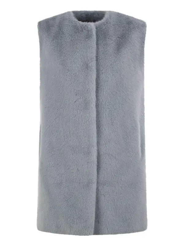 Herno Long Faux Fur-effect Sleeveless Gilet - Blue