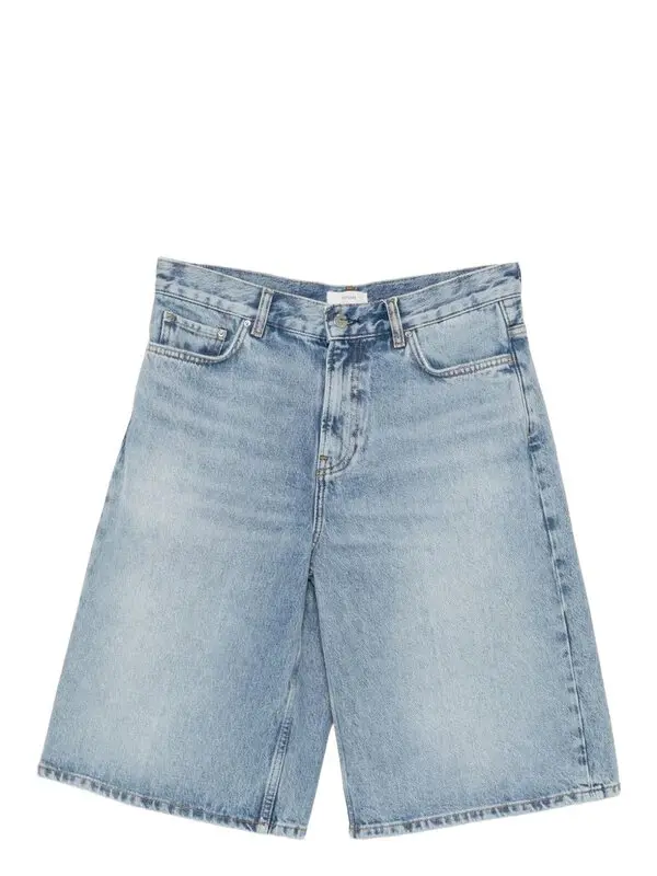 TOTEME Denim Cotton Bermuda Shorts - Multicolor