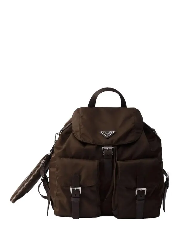 Prada Re-nylon Medium Backpack With Saffiano Leather Details - Multicolor