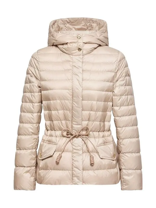 Moncler Raies Short Down Jacket With Drawstring Waist - Multicolor