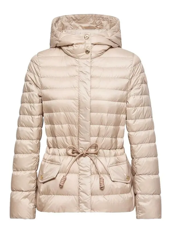 Moncler Raies Short Down Jacket With Drawstring Waist - Multicolor