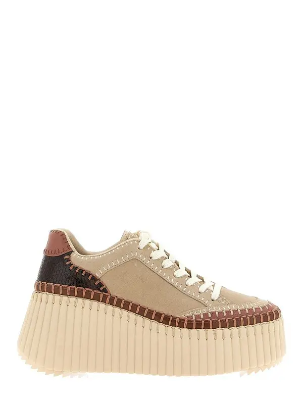 Chloé Nama Platform Sneakers - Cream