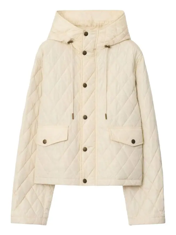 Burberry Quilted Jacket With Adjustable Hood - Brown