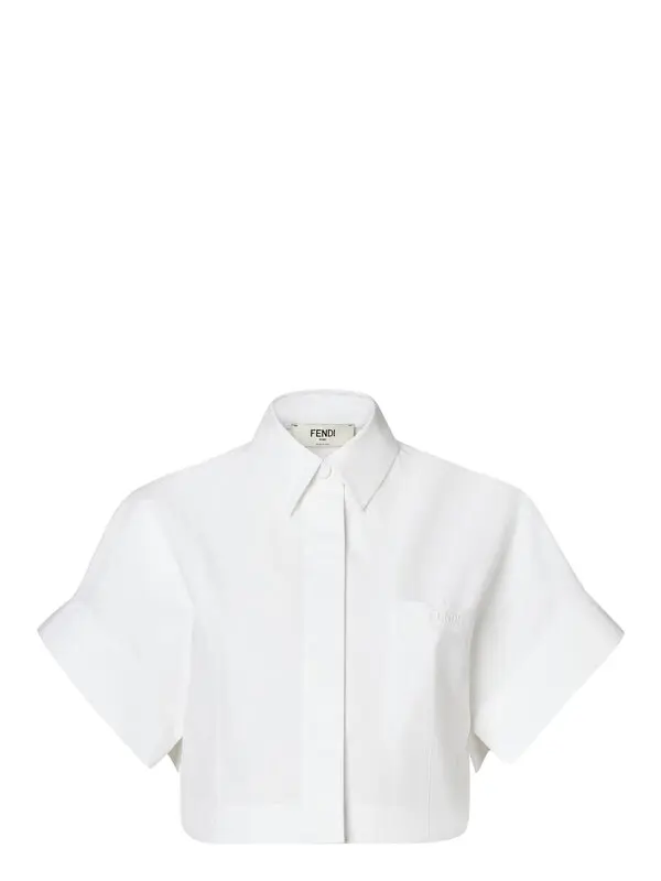 Fendi Cropped Shirt With Cocoon Sleeves - White