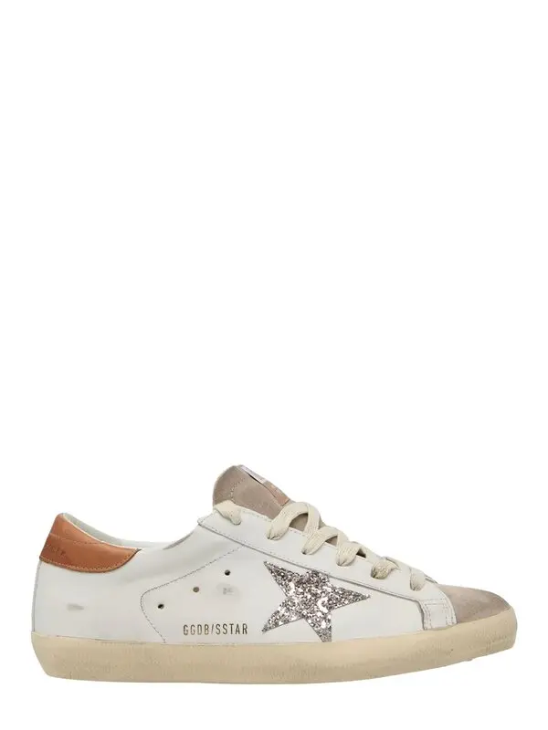 GOLDEN GOOSE Superstar Low-top Sneakers With Glitter Star - Brown