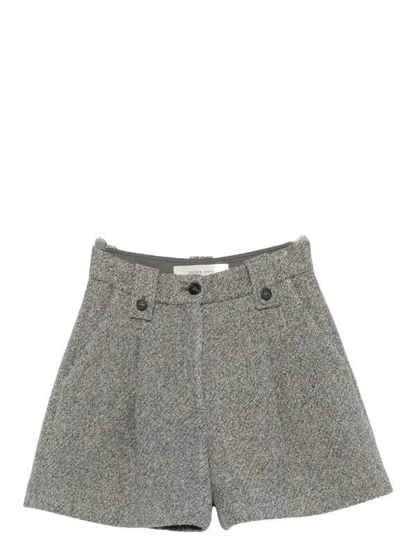 GOLDEN GOOSE Pleated Wool-blend Shorts - Grey