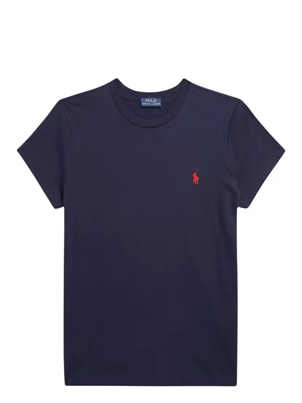 Ralph Lauren Cotton Crewneck T-shirt With Logo - Navy