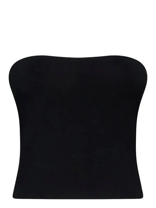 Brunello Cucinelli Ribbed Jersey Strapless Corset Top - Multicolor