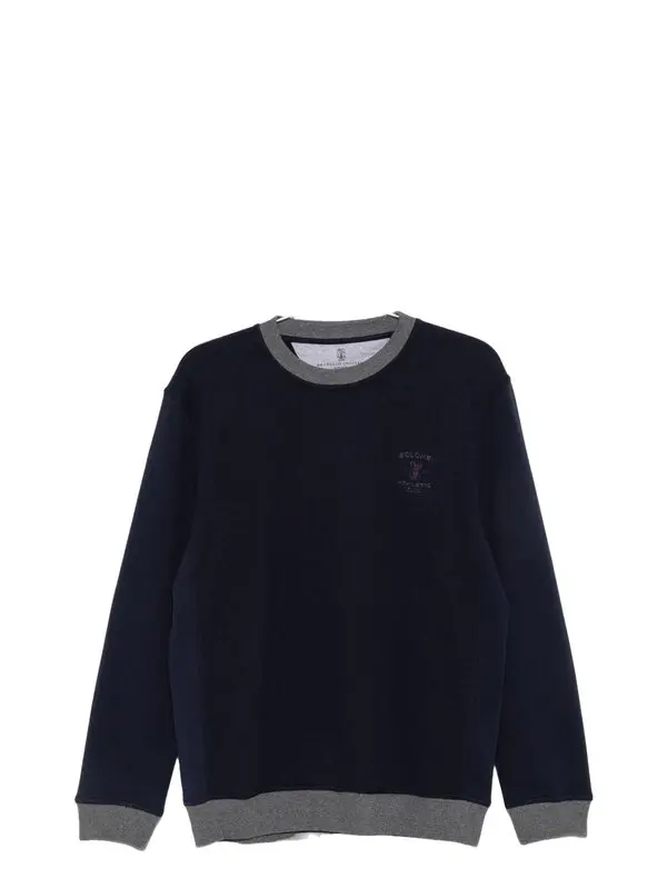 Brunello Cucinelli Logo Cotton Sweatshirt - Multicolor