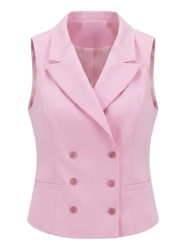 GEORGETTE Peony Buttoned Vest - Pink