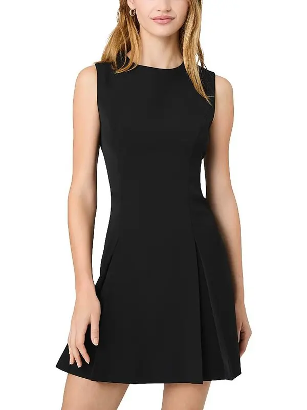 French Connection Sleeveless Inverted Pleat Mini Dress - Black