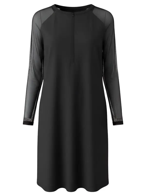 SNIDER Umbra Dress With Sheer Sleeves - Black