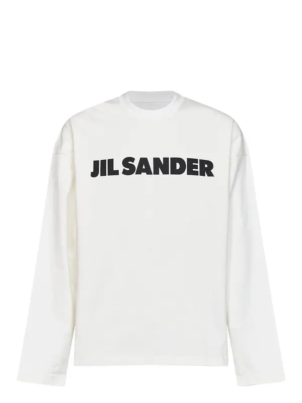 JIL SANDER Porcelain Stiff Cotton Jersey Logo T-shirt - Multicolor