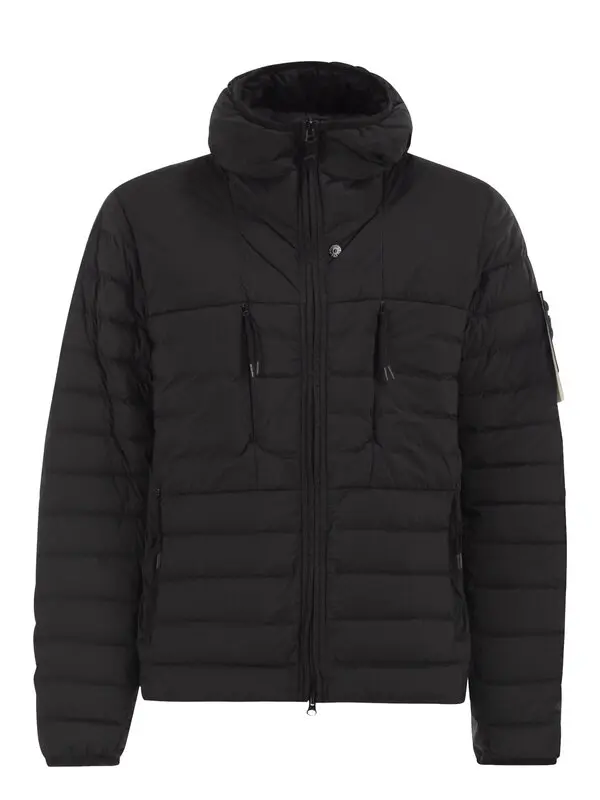 Stone Island Seamless Tunnel Down-tc Stretch Hooded Down Jacket - Black