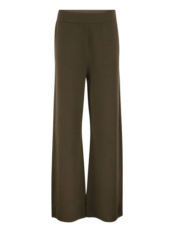 Max Mara Faida Wide-leg Viscose Knit Trousers - Yellow