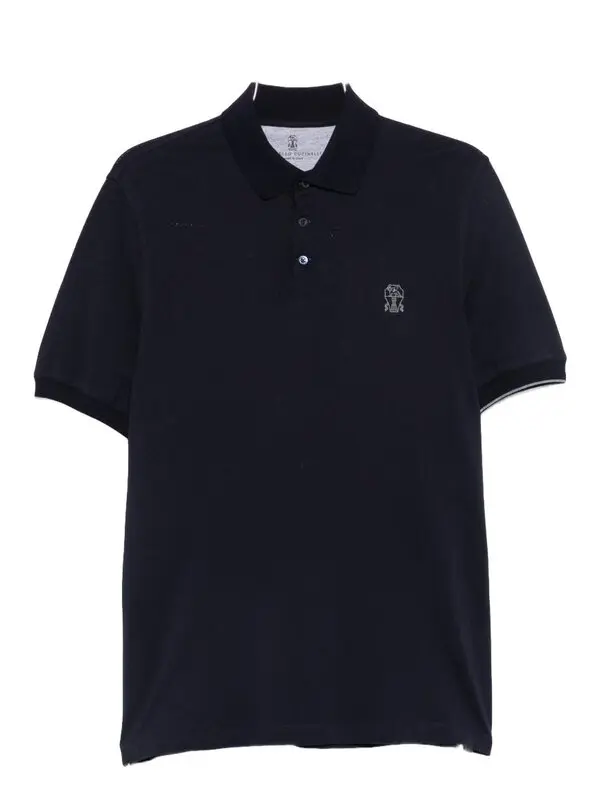 Brunello Cucinelli Logo Cotton Polo Shirt - Multicolor