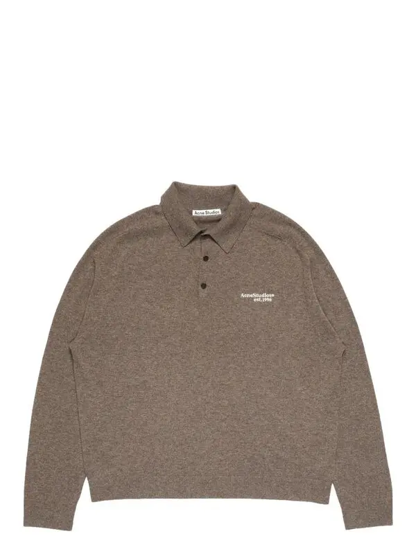 Acne Studios Logo Wool Polo Shirt - Multicolor