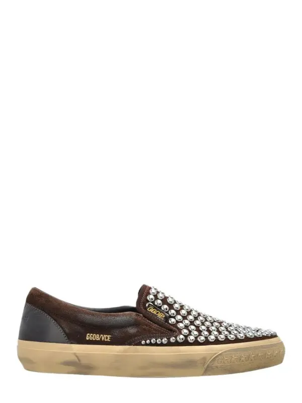 GOLDEN GOOSE Embellished Leather Slip-on Sneakers - Multicolor