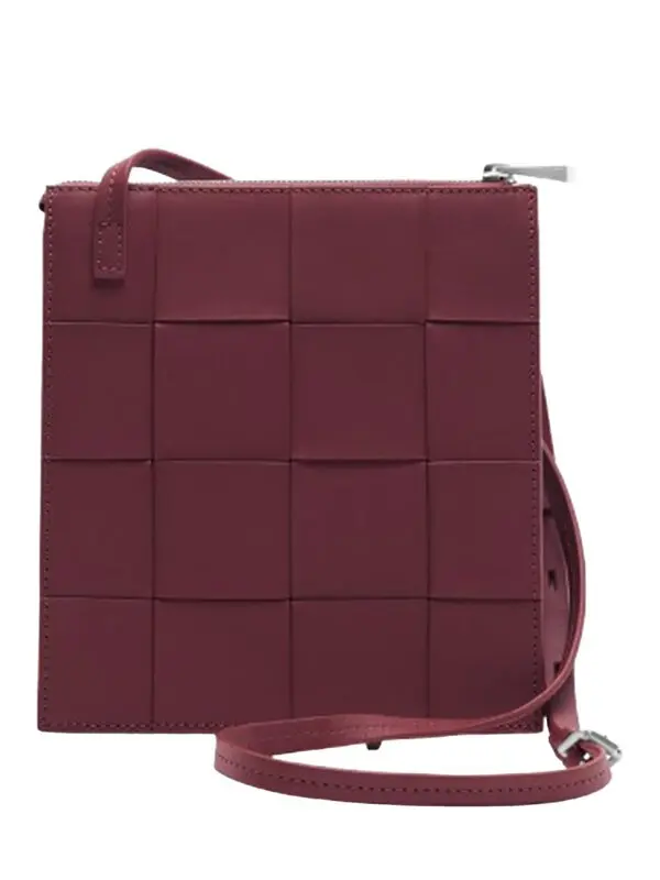 Écotorie Polly Woven Leather Shoulder Bag - Red