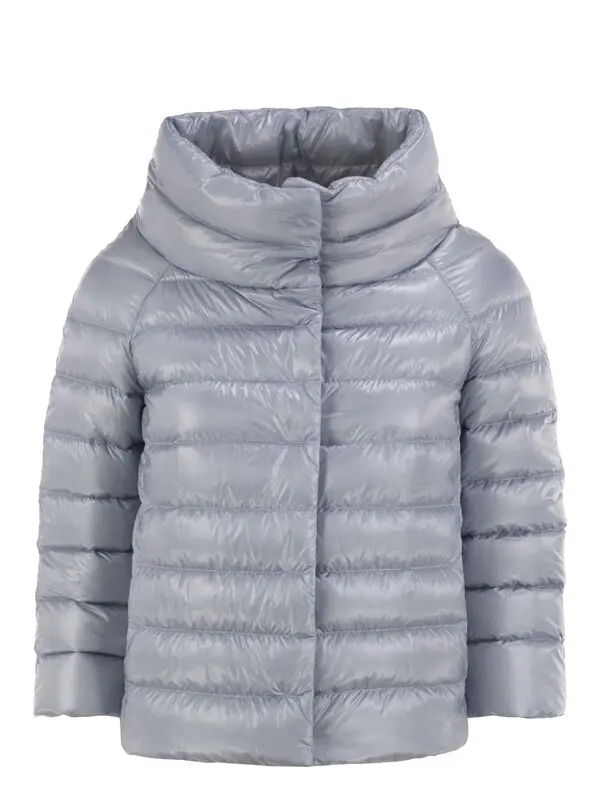 Herno Sofia Mini Cape With 3/4 Sleeves - Blue