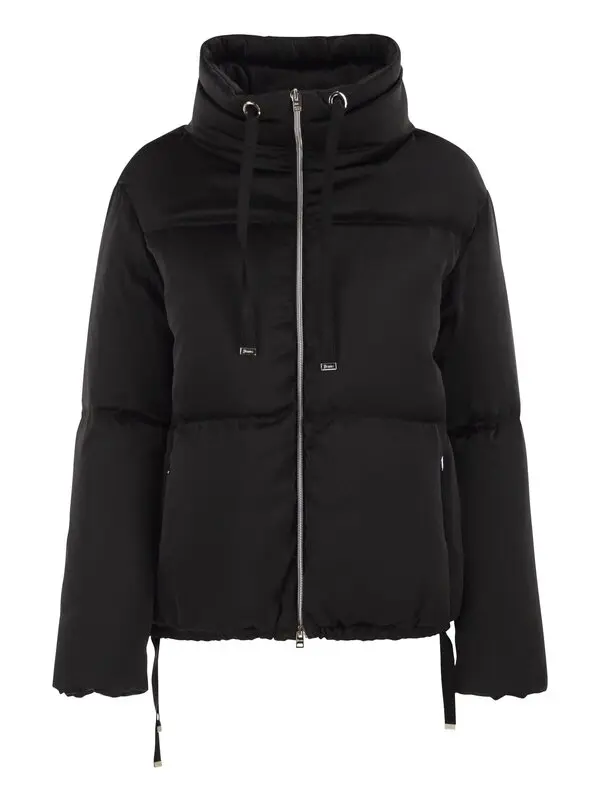 Herno High-neck Down Jacket With Drawstring Collar - Black