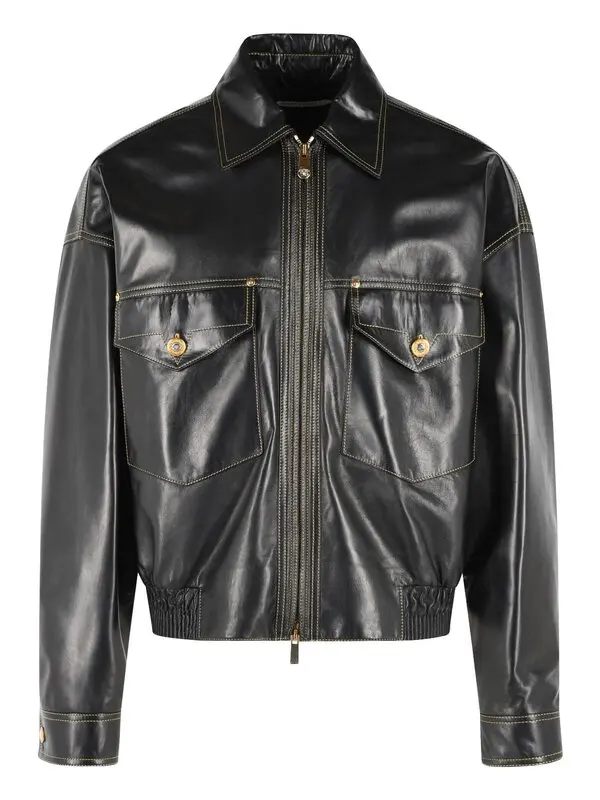 Versace Leather Jacket - Black