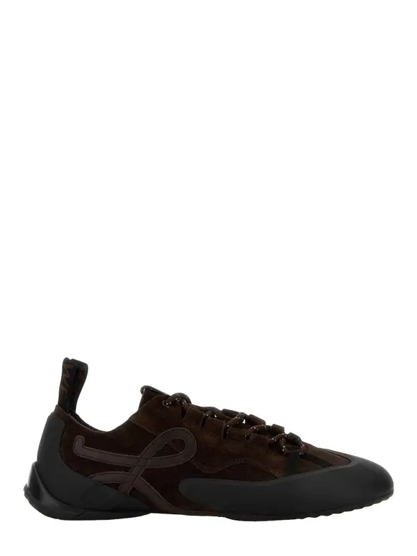 Loewe Calfskin And Suede Sneakers - Brown