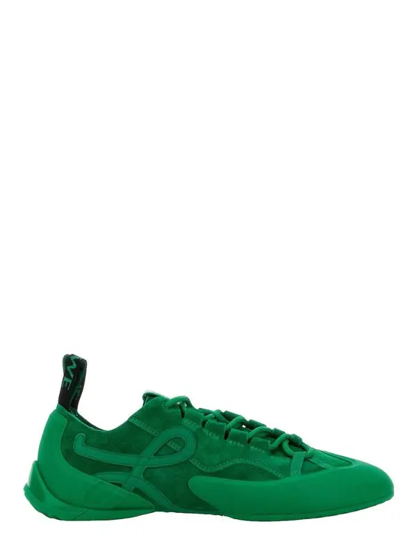 Loewe Suede Lace-up Sneakers - Green
