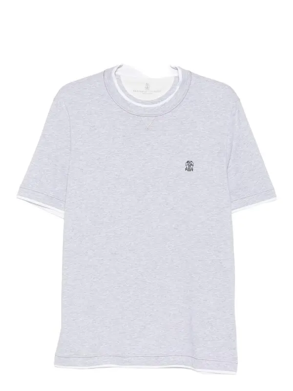 Brunello Cucinelli Logo Cotton T-shirt - Multicolor