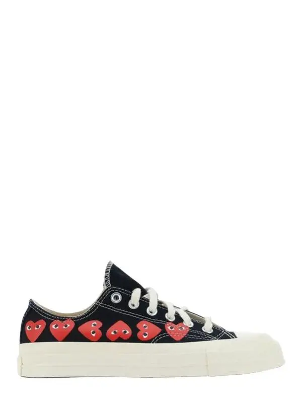 Play Comme Des Garcon Comme Des Garçons Play X Converse Chuck 70 Heart Printed Lace-up Sneakers - Black