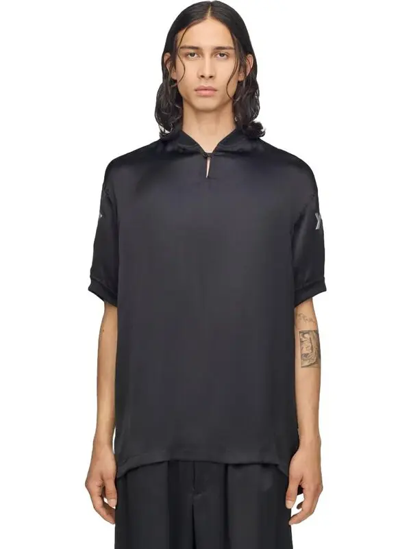 Adidas Y-3 Liquid Logo Satin Jersey - Black