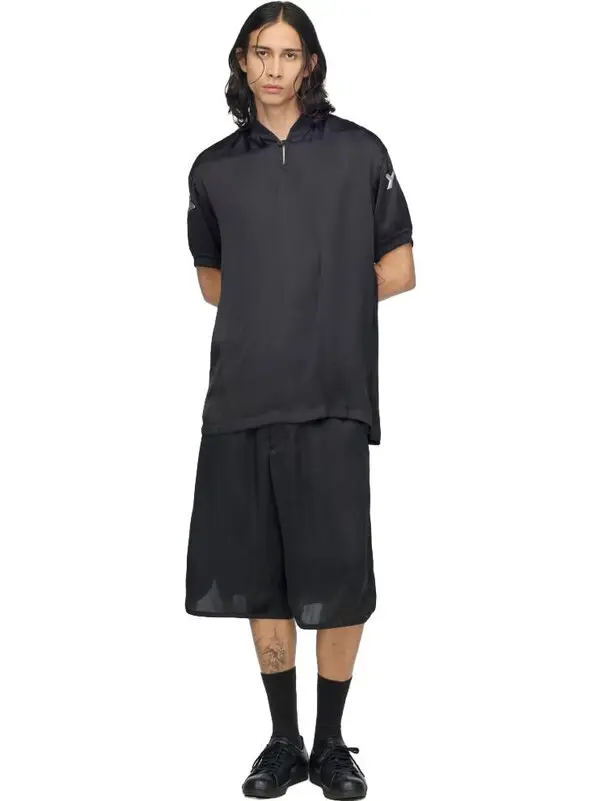 Adidas Y-3 Liquid Logo Satin Jersey - Black