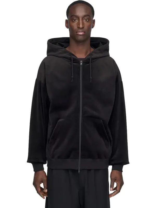 Adidas Y-3 Velvet Corduroy Zipper Hoodie - Black