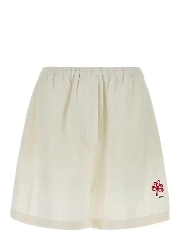 Prada Linen Shorts - White