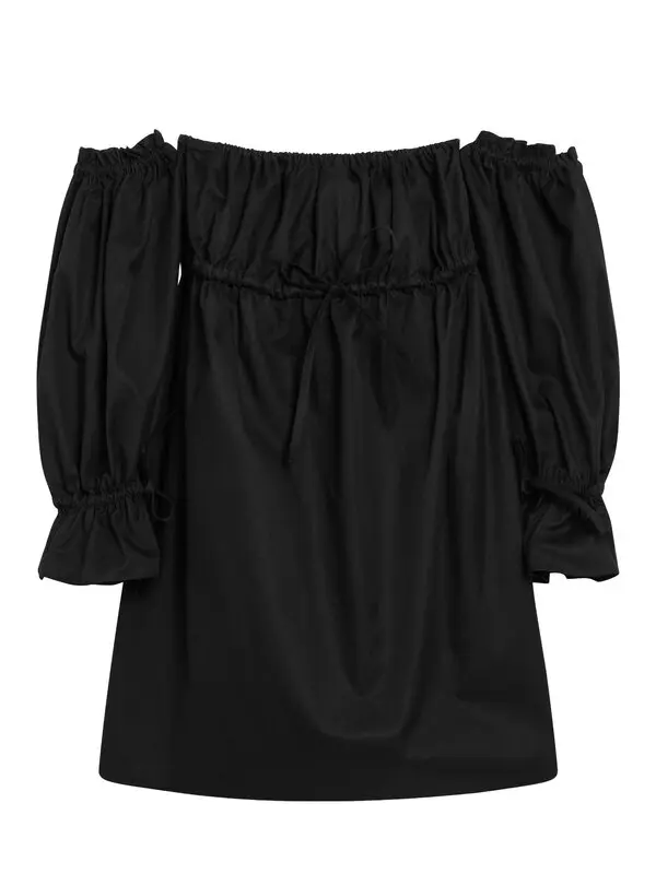 Saint Laurent Off-the-shoulder Mini Dress - Black
