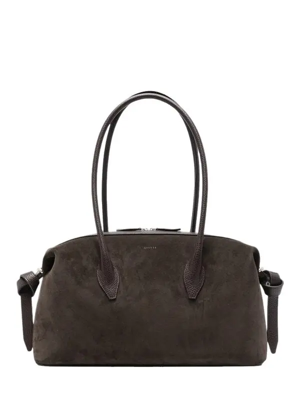 Yuzefi Duffle Bag With Suede Texture And Leather Trim - Brown