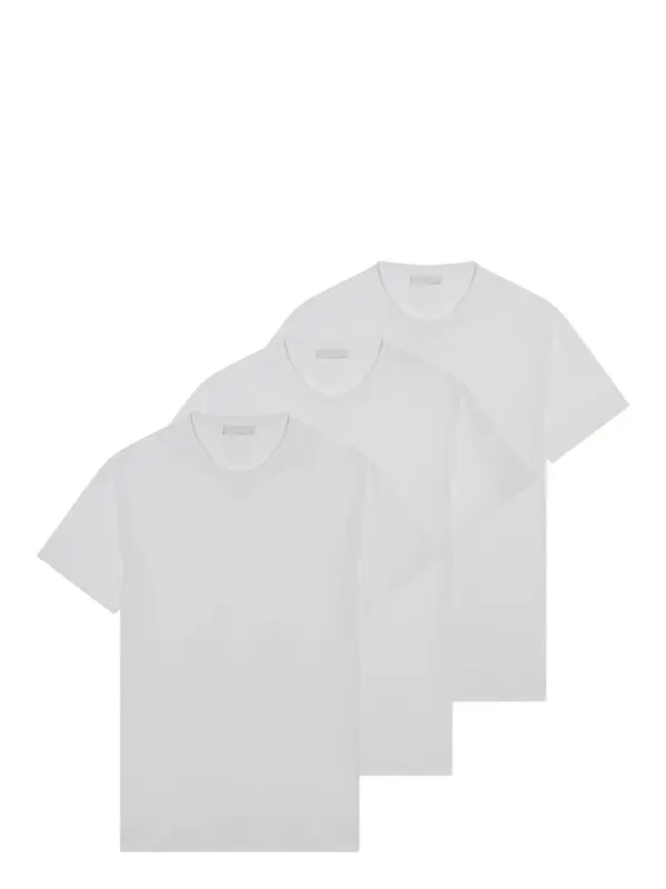 Prada Set Of Three Cotton T-shirts - White