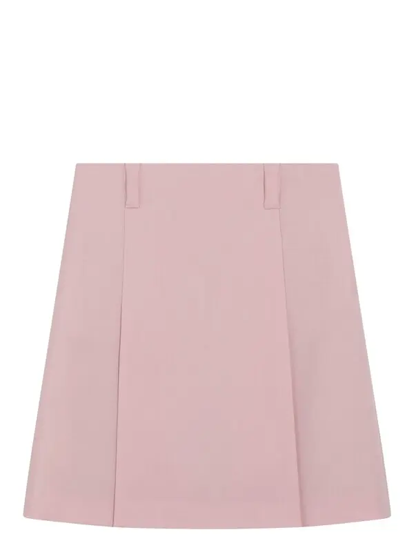 Miu Miu Wool-blend Skirt With Embroidered Logo - Pink