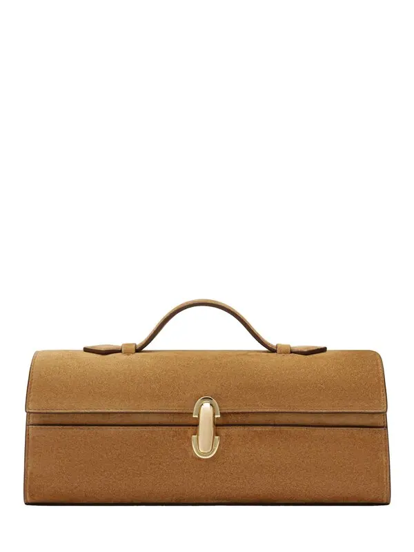 Savette Slim Symmetry Pouch In Calf Leather - Cream