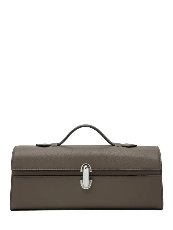 Savette Calf Leather Slim Symmetry Pouch - Brown