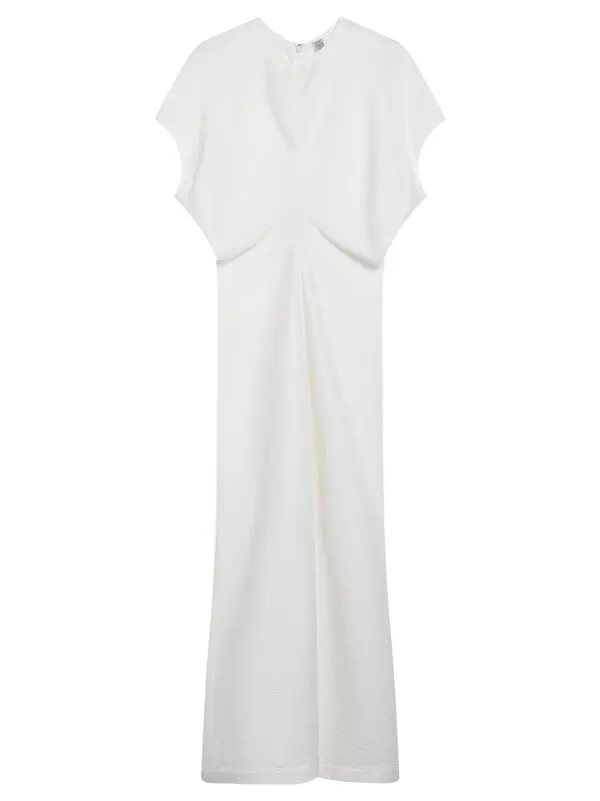 TOTEME Fluid Viscose Satin Midi Dress - White