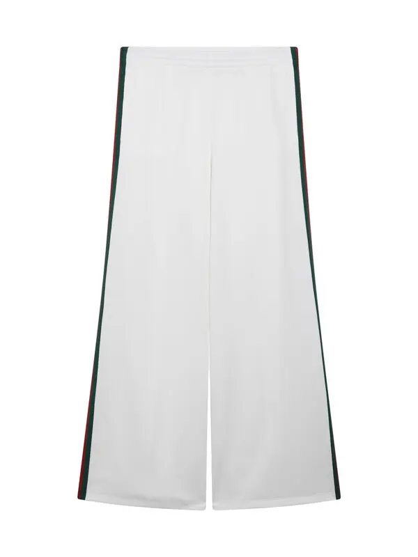 Gucci Cotton Jersey Leisure Trousers With Web Stripe - White