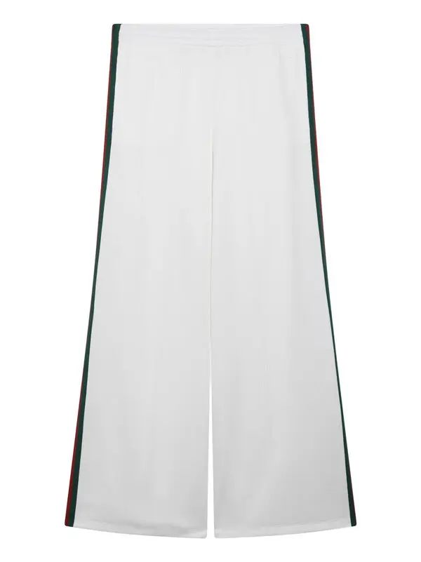 Gucci Cotton Jersey Leisure Trousers With Web Stripe - White