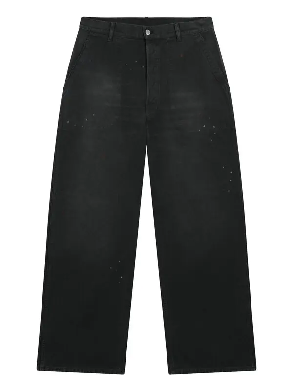 MAISON MARGIELA Double-dyed Cotton Trousers With Spot Detailing - Black