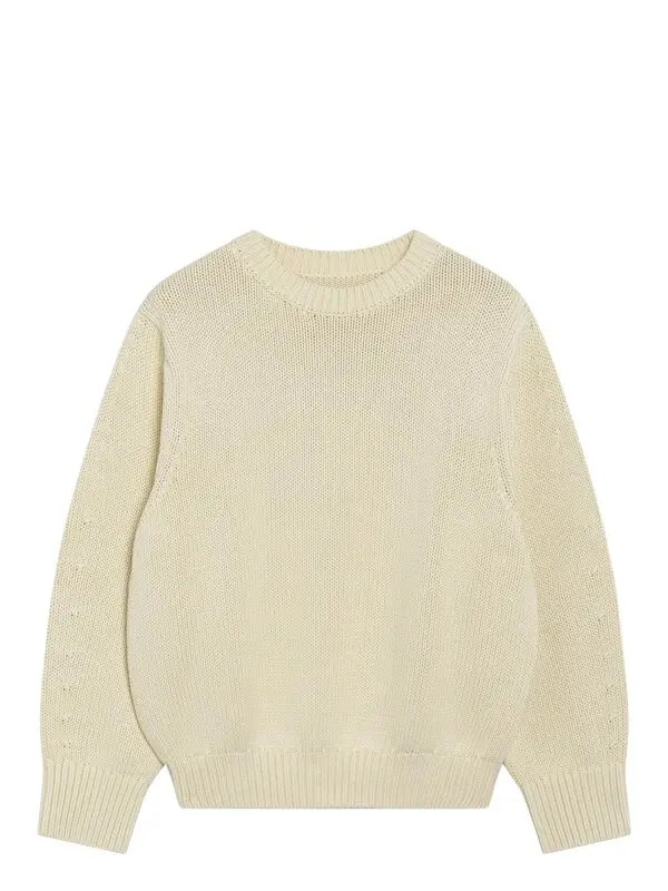 TOTEME Oversized Crewneck Sweater In Cream Cotton - Yellow