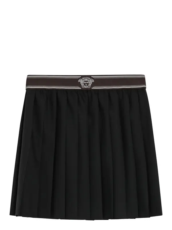 Versace Wool And Mohair Pleated Mini Skirt - Black